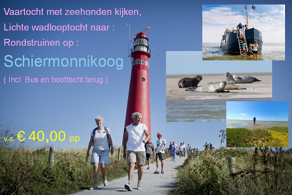 Vaartochten en droogvallen op de Waddenzee voor groepen.